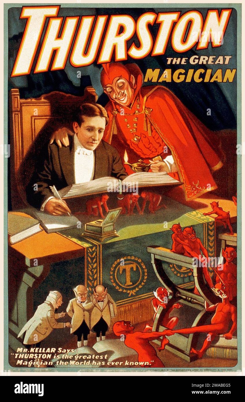 Thurston the great magician - Magic Show poster. Vintage poster ...