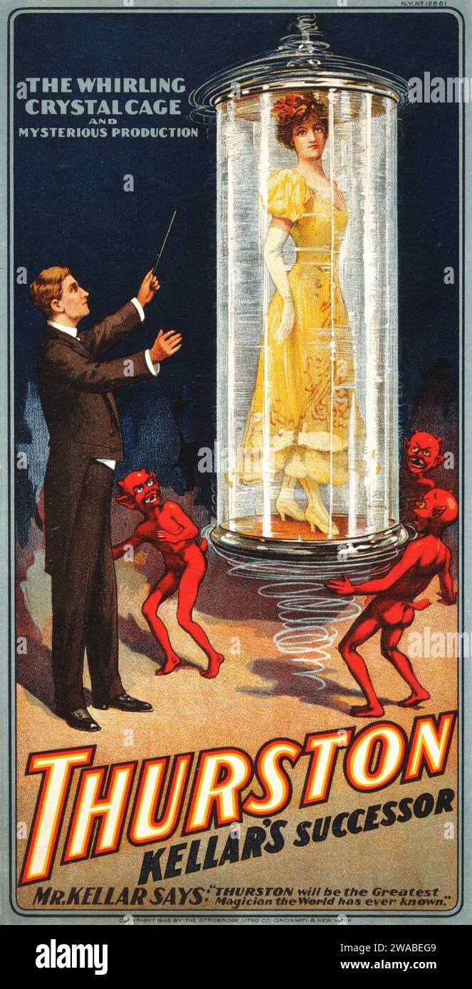 Magician Thurston - Kellar's successor - Magic poster, c 1908 - Woman ...