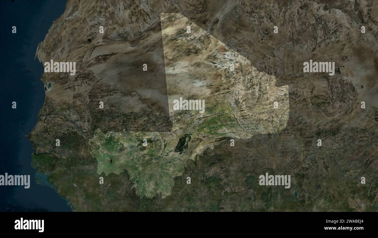 Mali highlighted on a high resolution satellite map Stock Photo - Alamy