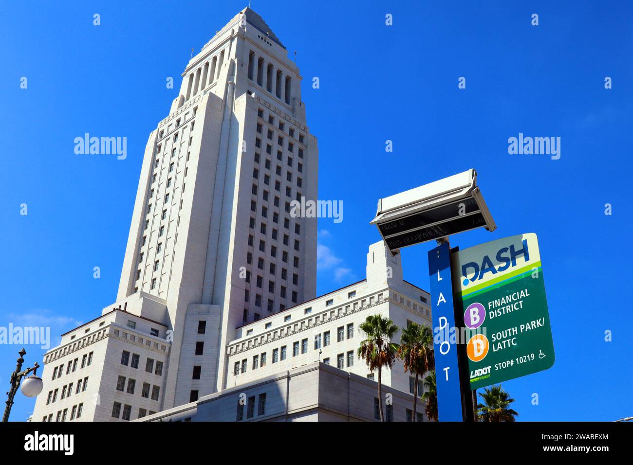 Los Angeles, California: Los Angeles LADOT Transit DASH Bus Stop near ...