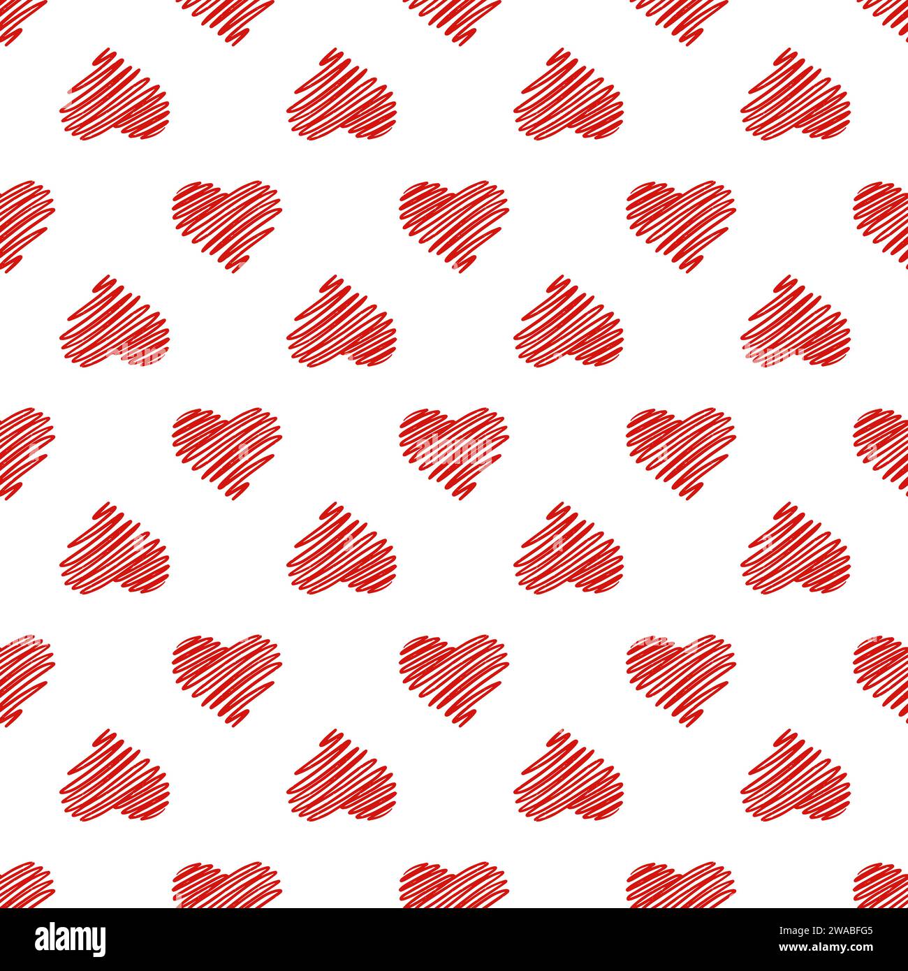 Hand-Drawn Hearts Seamless Pattern. Simple Vector illustration Stock ...