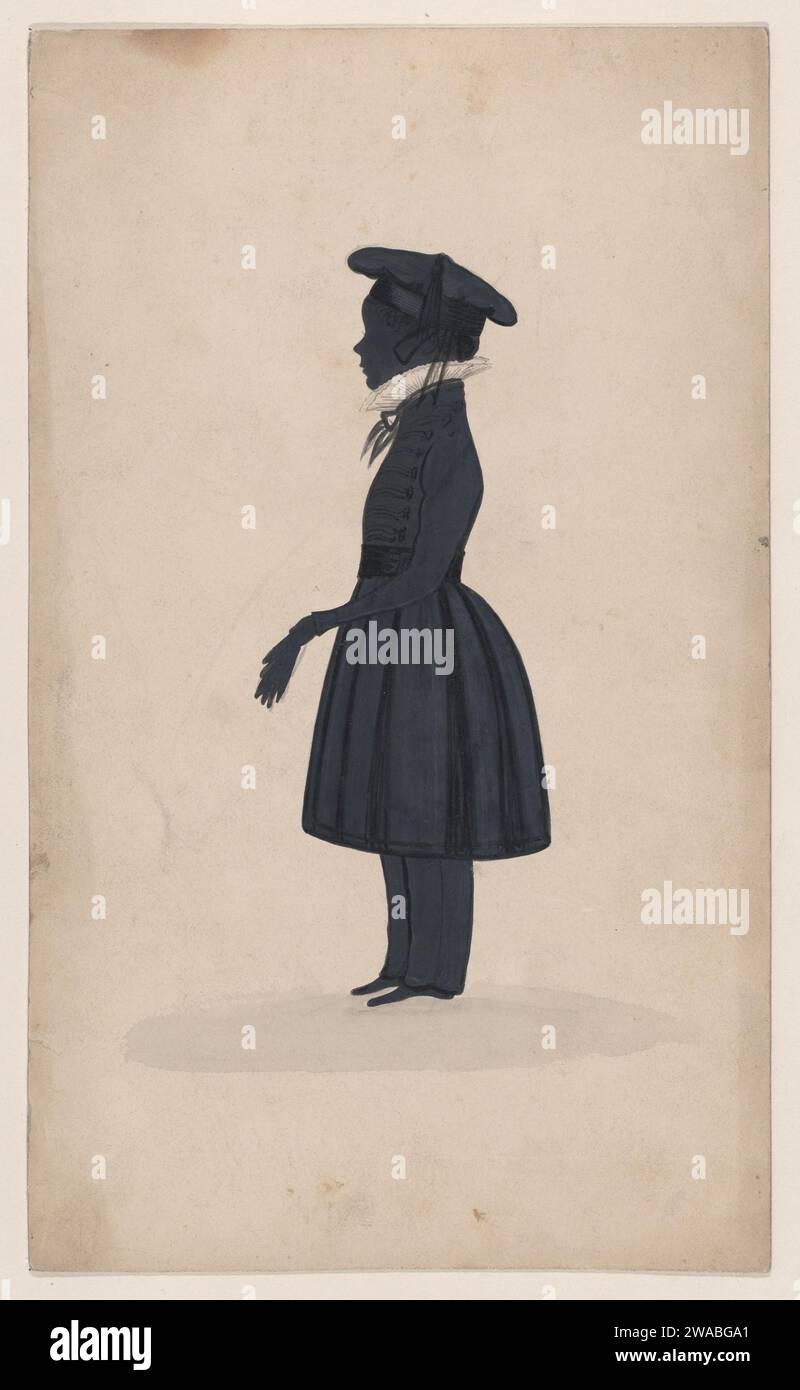 Silhouette of an unknown young boy, full length to the left 1950 by ...