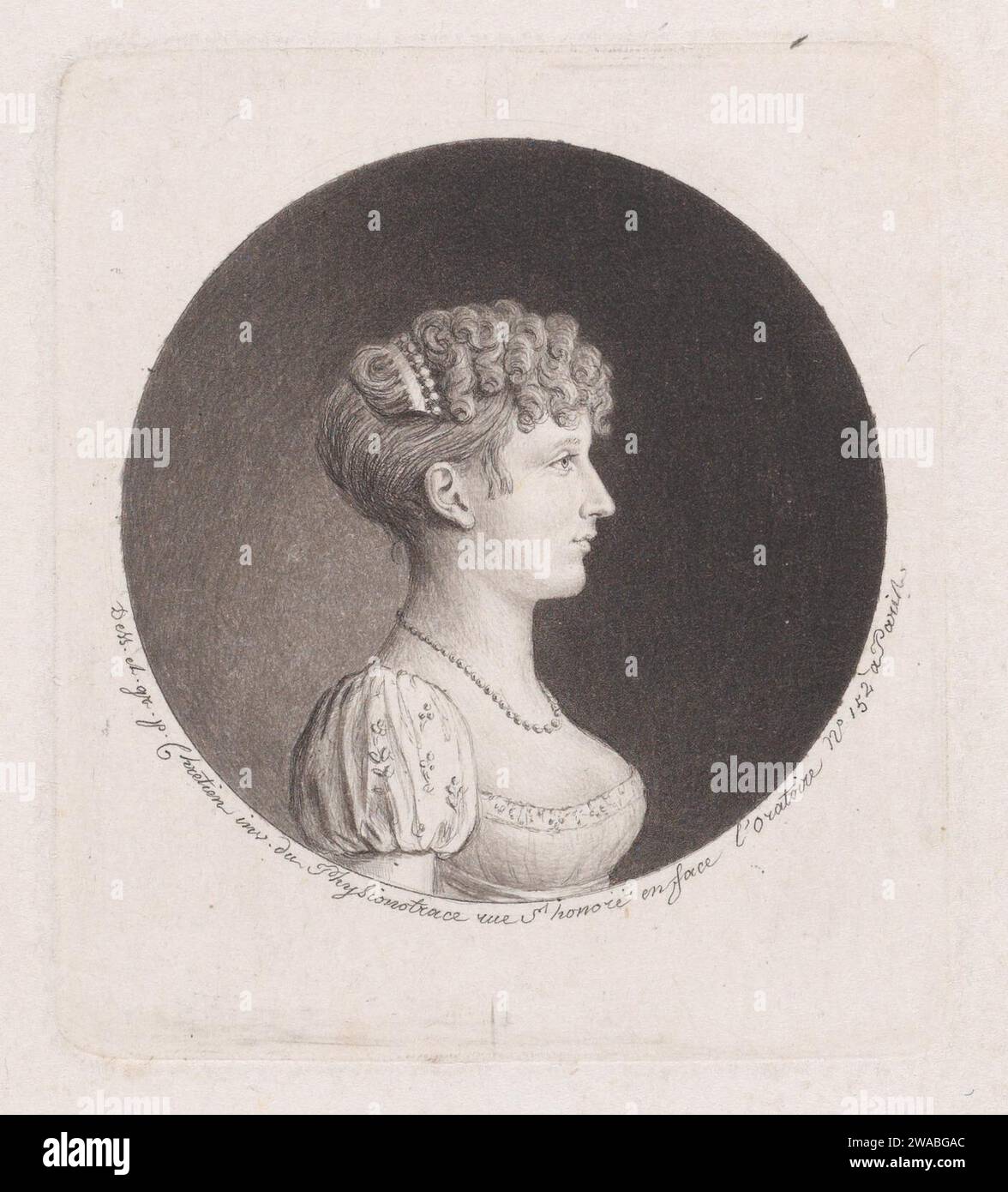 Portrait of Madame Recamier 1924 by Gilles Louis Chretien Stock Photo ...