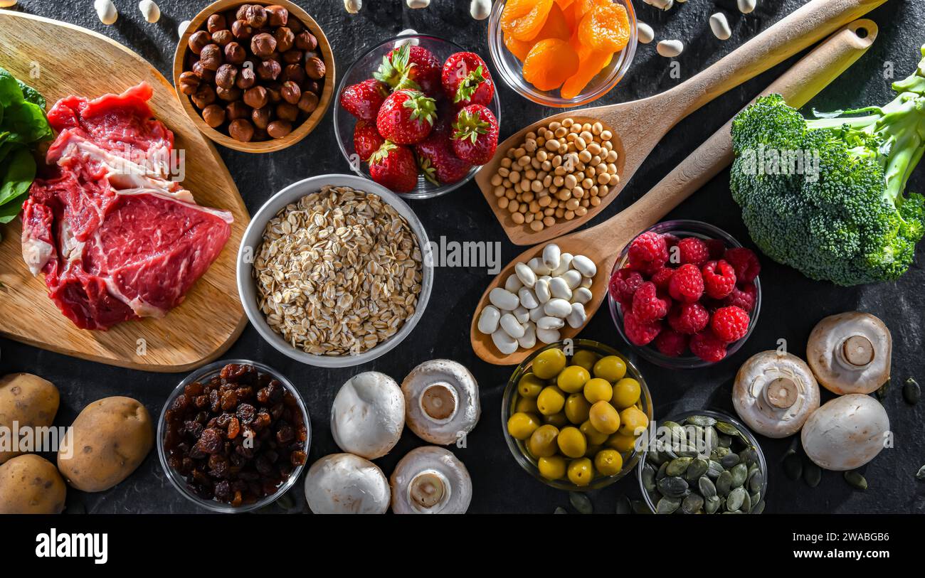 Food rich in iron hi-res stock photography and images - Alamy