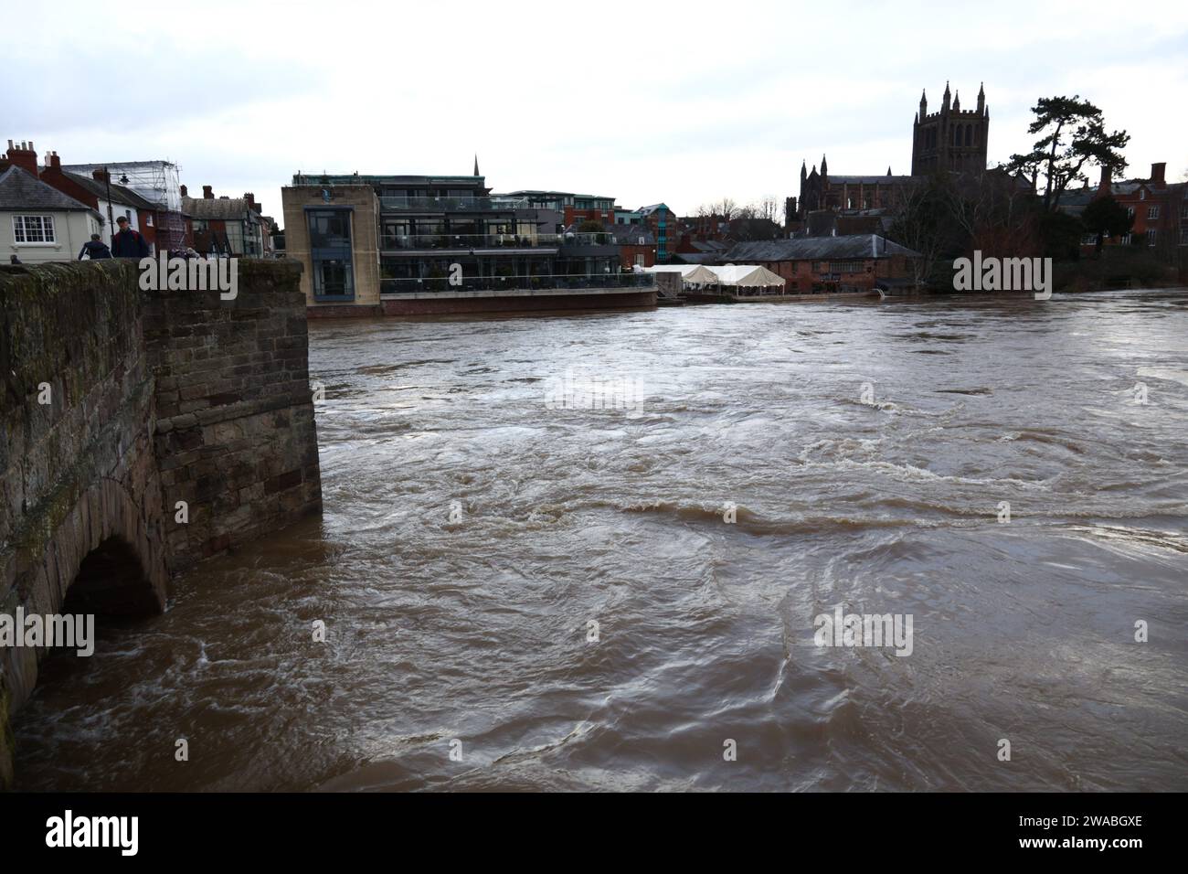 Hereford, Herefordshire, 3 January 2024. Severe flooding as the River ...