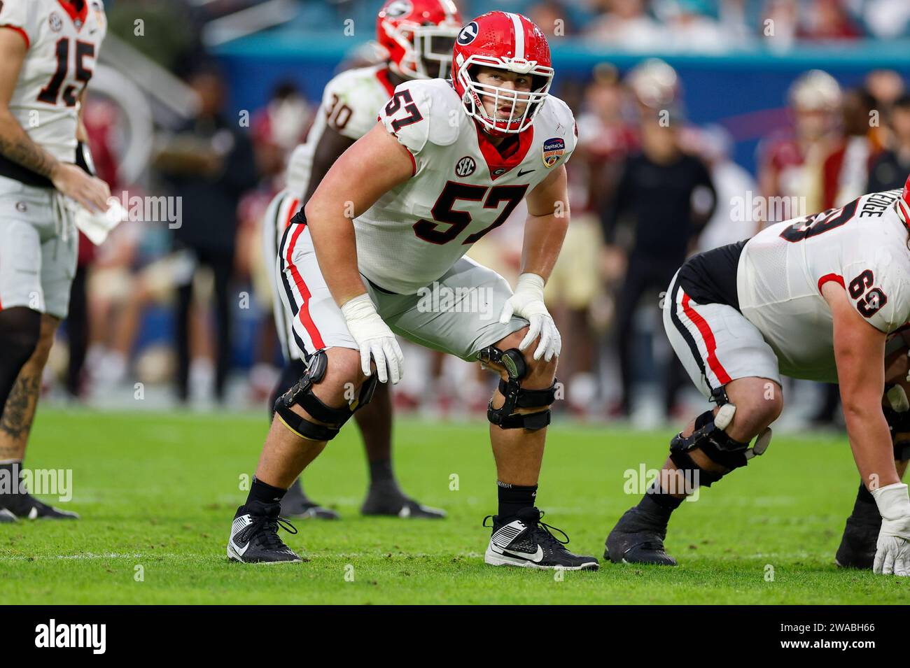 MIAMI GARDENS, FL - DECEMBER 30: Georgia Bulldogs offensive lineman ...