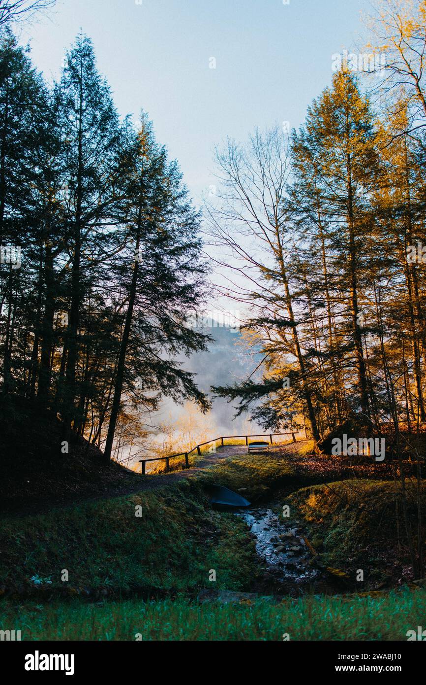 Breathtaking overlook at sunrise Stock Photo - Alamy