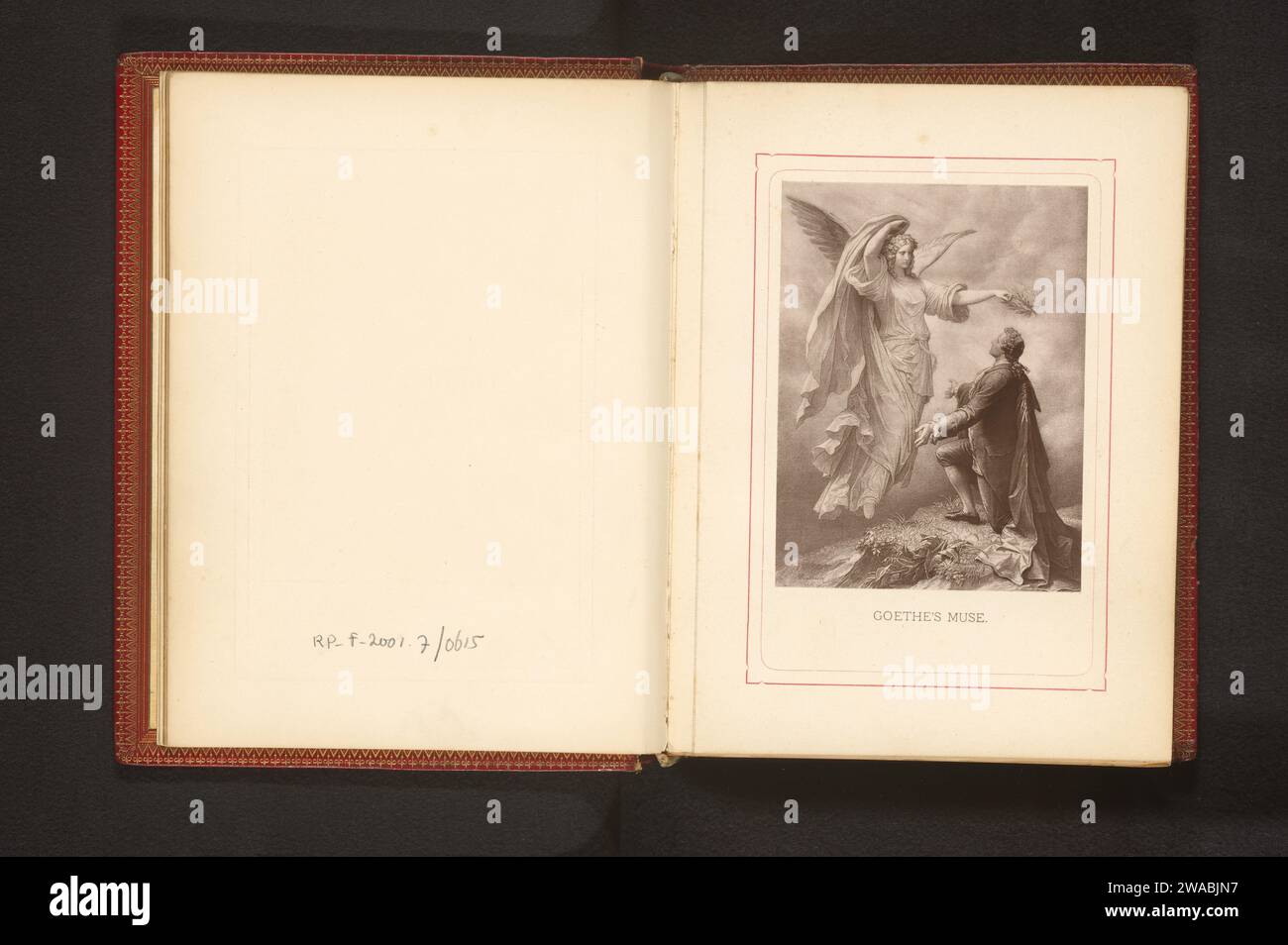 Photo production of a drawing, representing Johann Wolfgang von Goethe is honored by his muse ...
