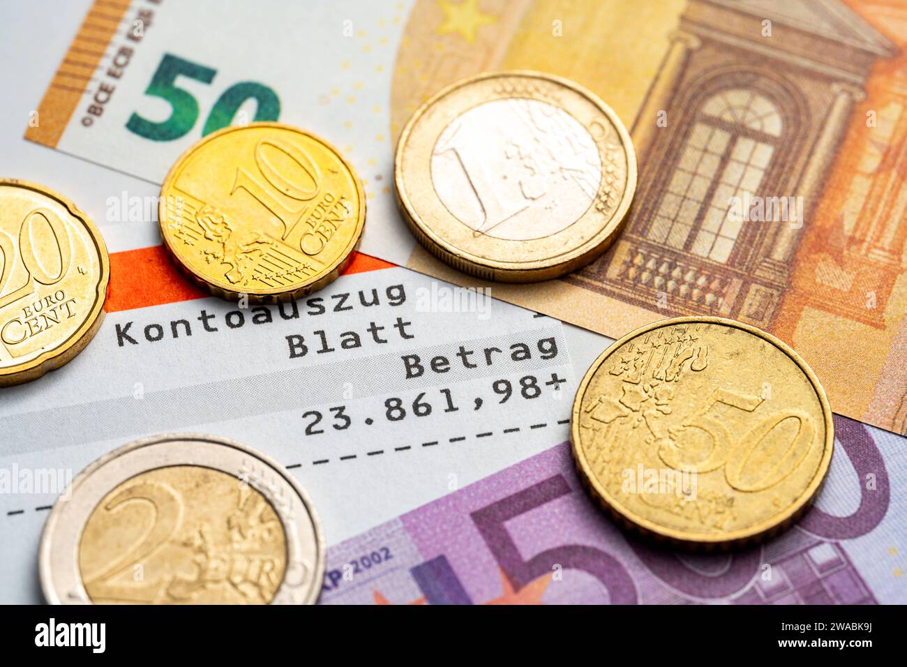 3 January 2024: Account statement with high account balance surrounded ...