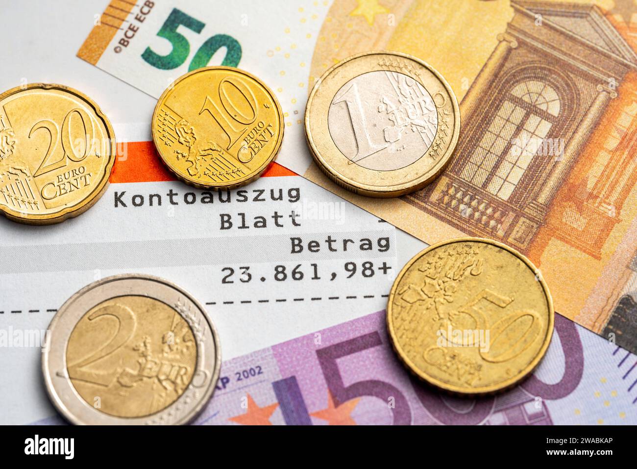 3 January 2024: Account statement with high account balance surrounded ...