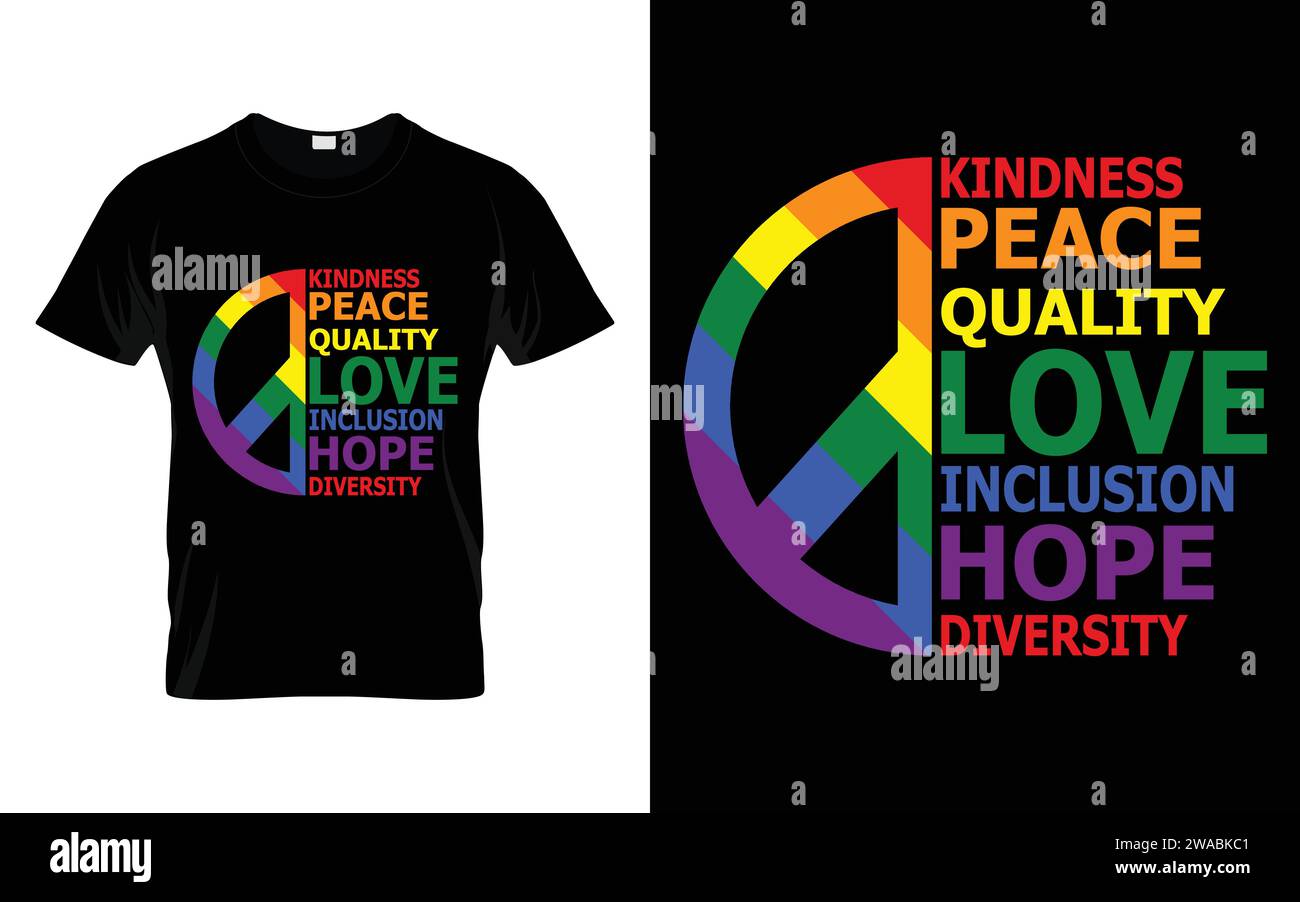 Kindness Peace Equality Love Hope Diversity Equal Human Rights T-shirt Stock Vector Image & Art ...