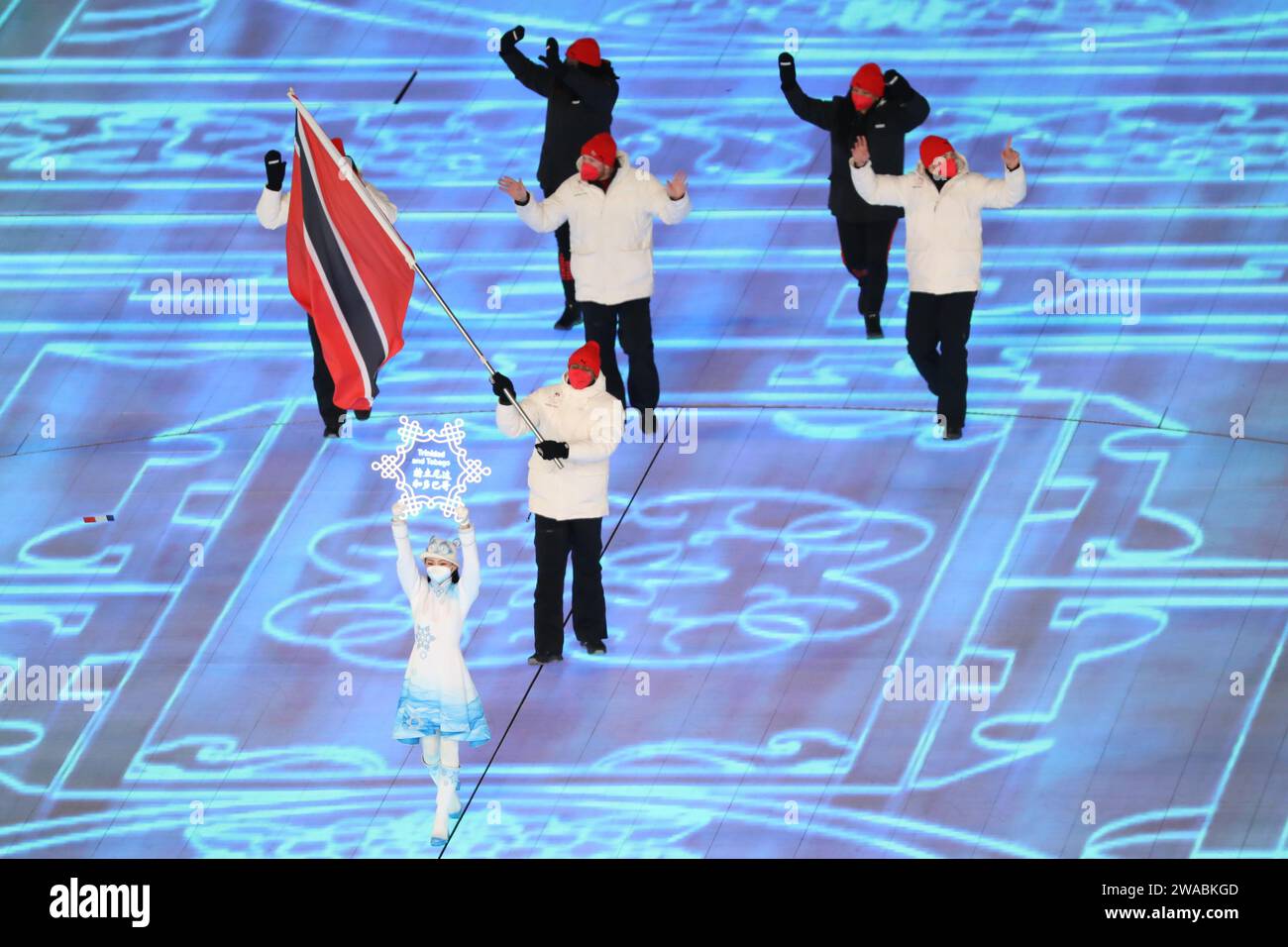 FEB 4, 2022 - Beijing, China: Andre Marcano is the flag bearer of Team ...