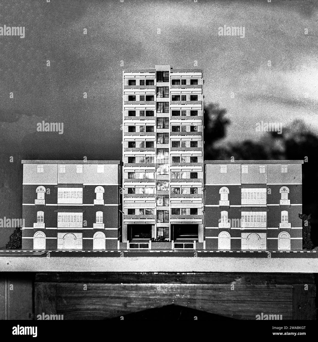 Vintage Photo of 1969 this is an architectural model of a multistoried ...