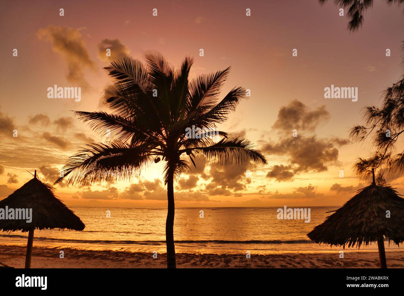 Very beautiful sunset and sunrise on the beach in Kenya Stock Photo - Alamy