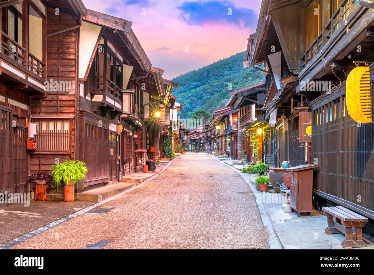 Narai-juku, Nagano, Japan historic post town along the Nakasendo ...