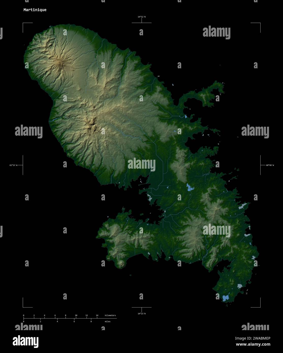 Shape of a Colored elevation map with lakes and rivers of the ...
