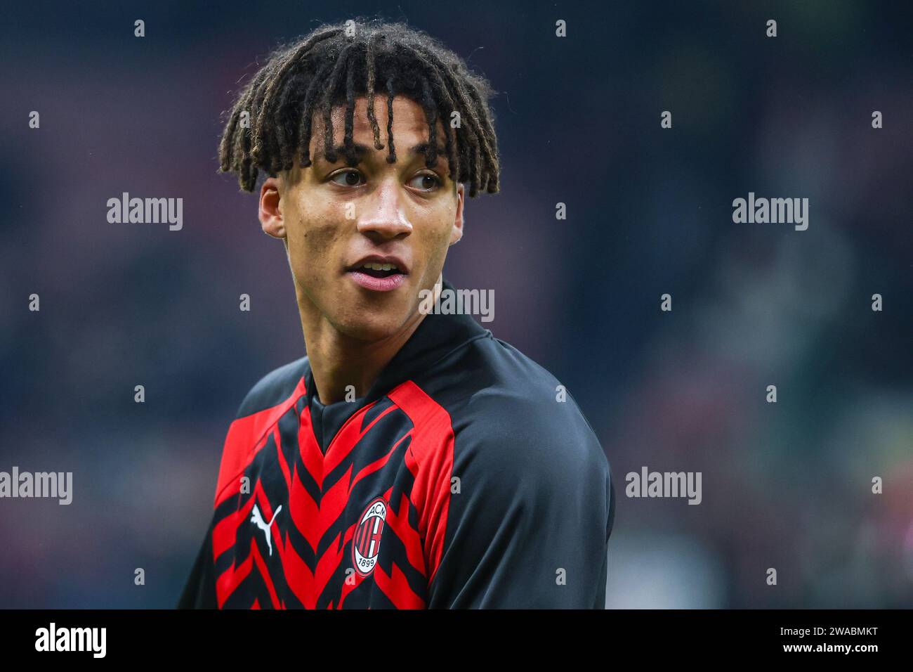 Milan, Italy. 02nd Jan, 2024. Kevin Zeroli of AC Milan looks on during ...