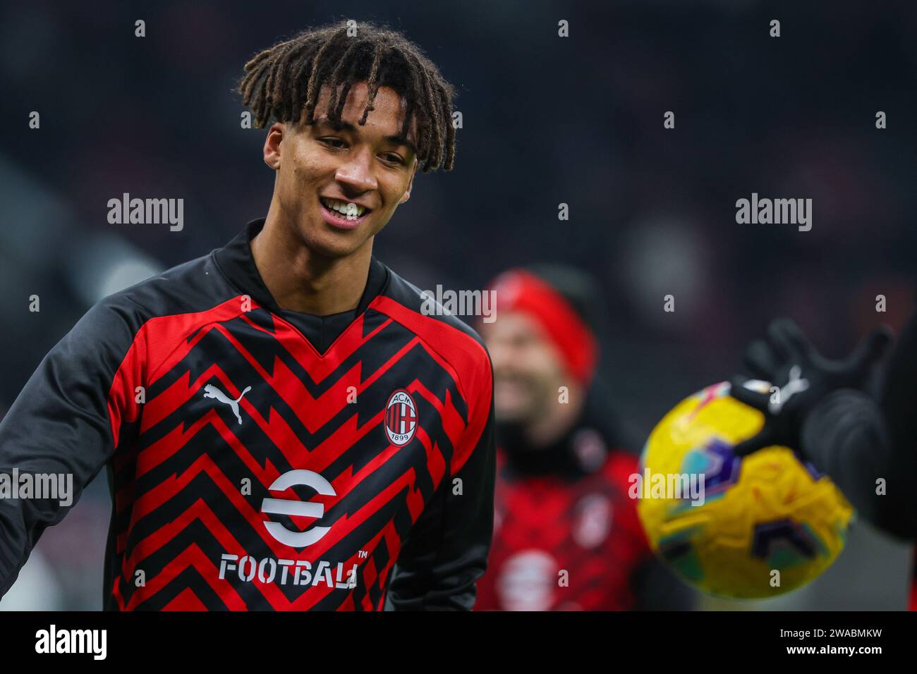 Milan, Italy. 02nd Jan, 2024. Kevin Zeroli of AC Milan looks on during ...