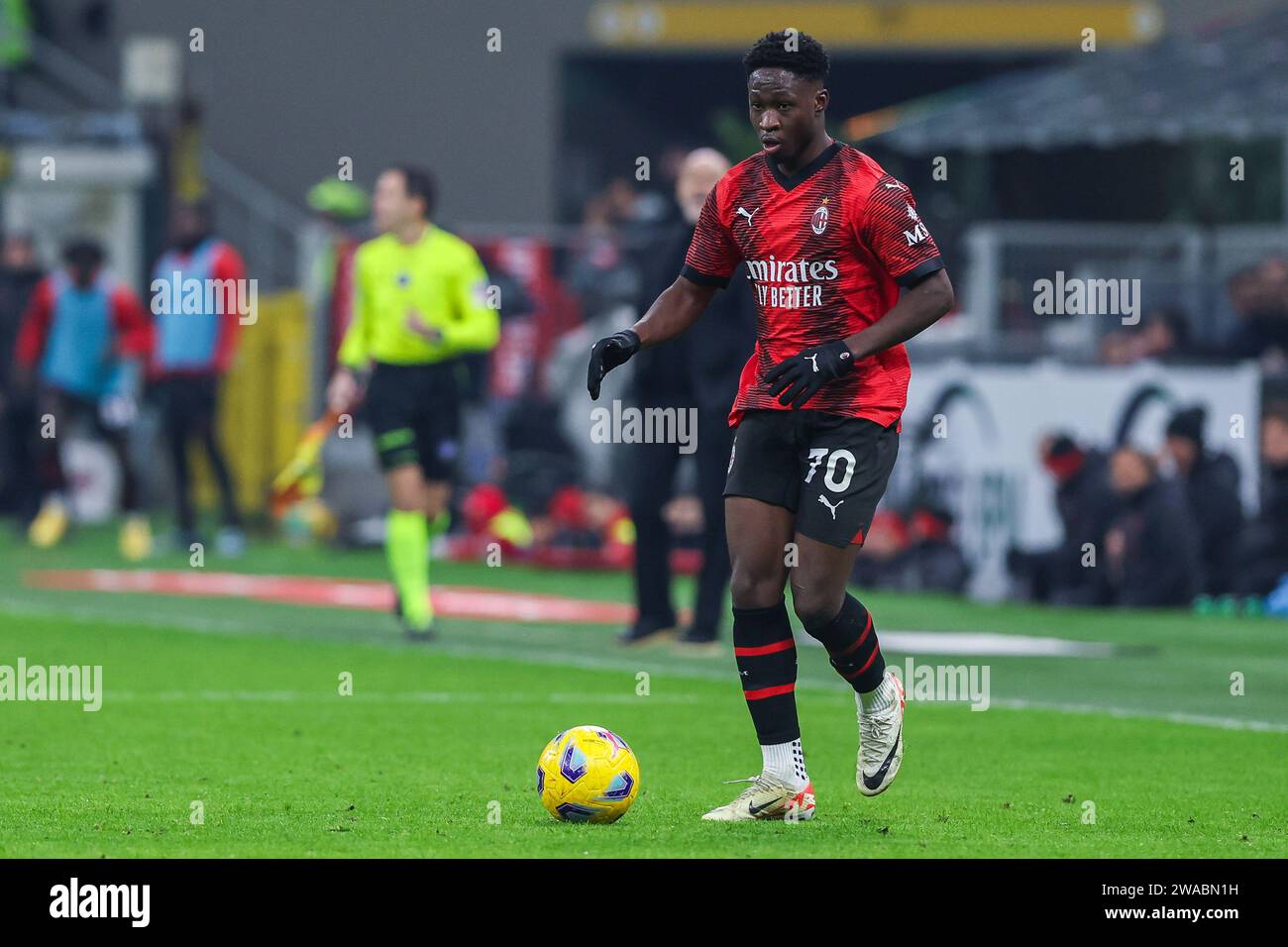 Milan, Italy. 02nd Jan, 2024. Chaka Traore of AC Milan seen in action ...