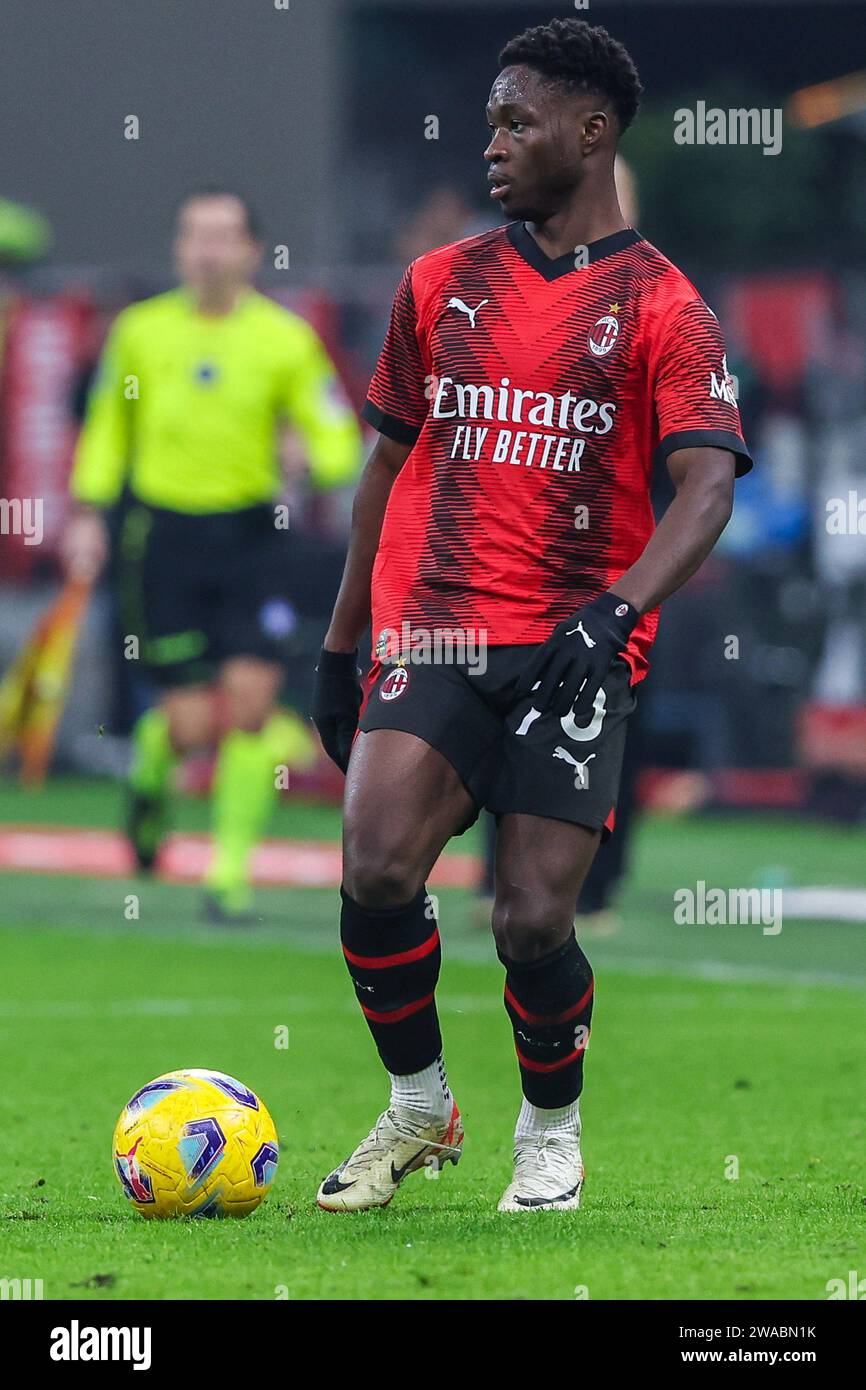 Milan, Italy. 02nd Jan, 2024. Chaka Traore of AC Milan seen in action ...