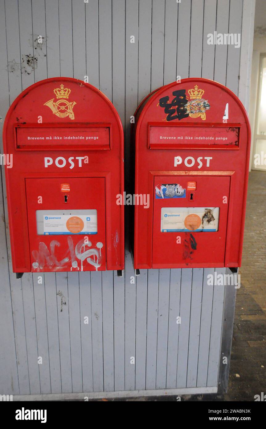 Copenhagen, Denmark /03 January 2024/Denamrks lenegndary post box in ...