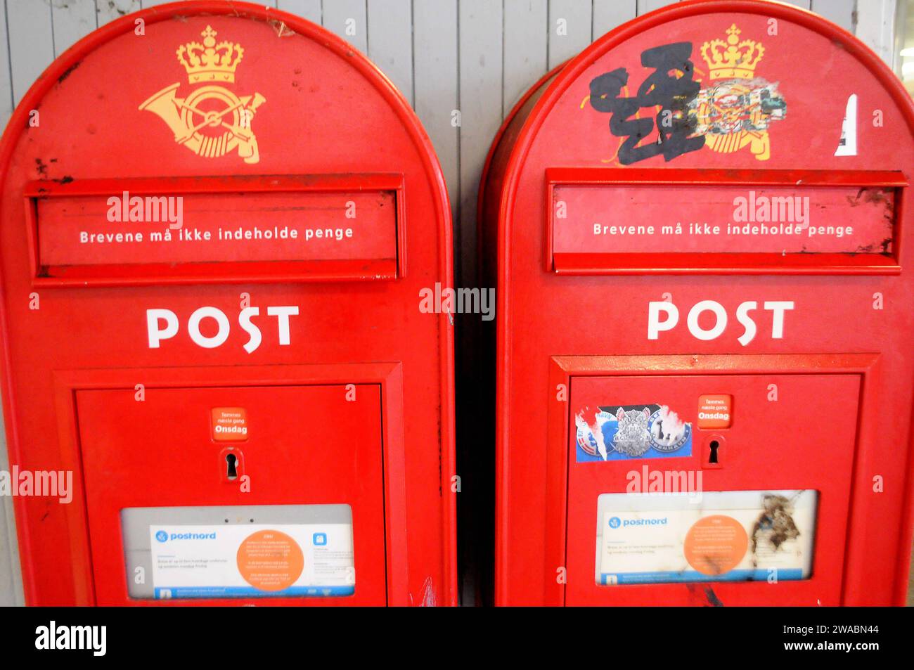 Copenhagen, Denmark /03 January 2024/Denamrks lenegndary post box in ...