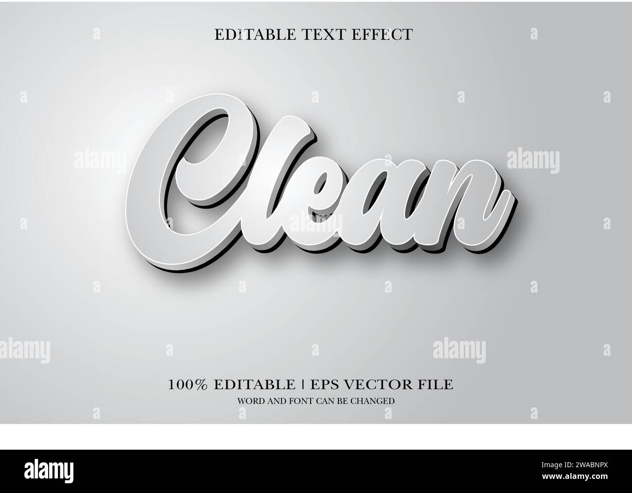 Clean 3d text effect styles mockup concept Black text Stock Vector Image & Art - Alamy