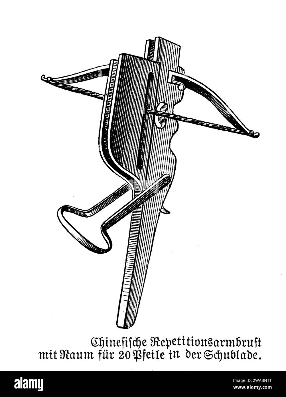 Chinese repetition crossbow with a loading drawer for 20 arrows Stock ...