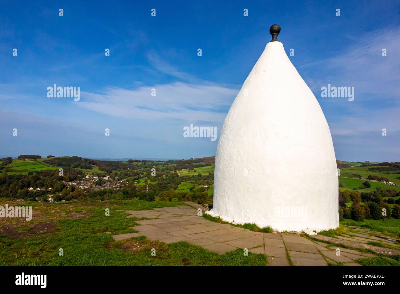 View of White Nancy a structure overlooking Bollington in Cheshire England UK built in 1817 by ...