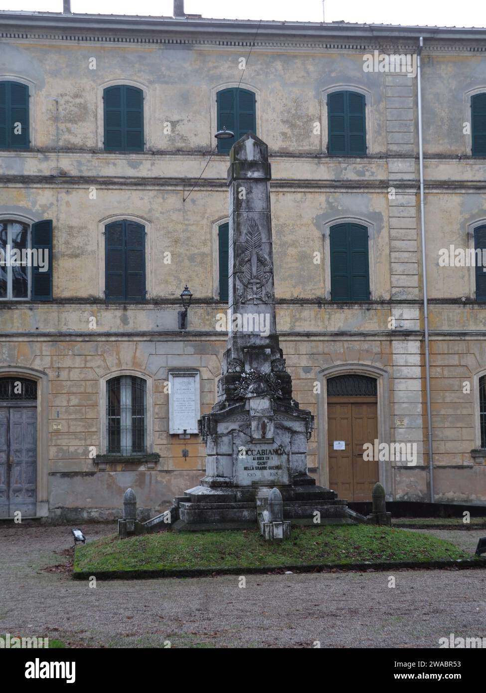 urban architecture in Roccabiancamain square town in Parma province ...