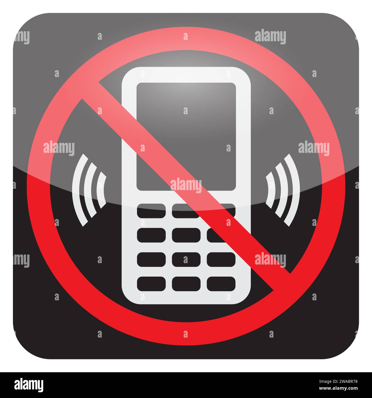 Black no phone sign. Prohibition of cellphone use. Vector illustration ...