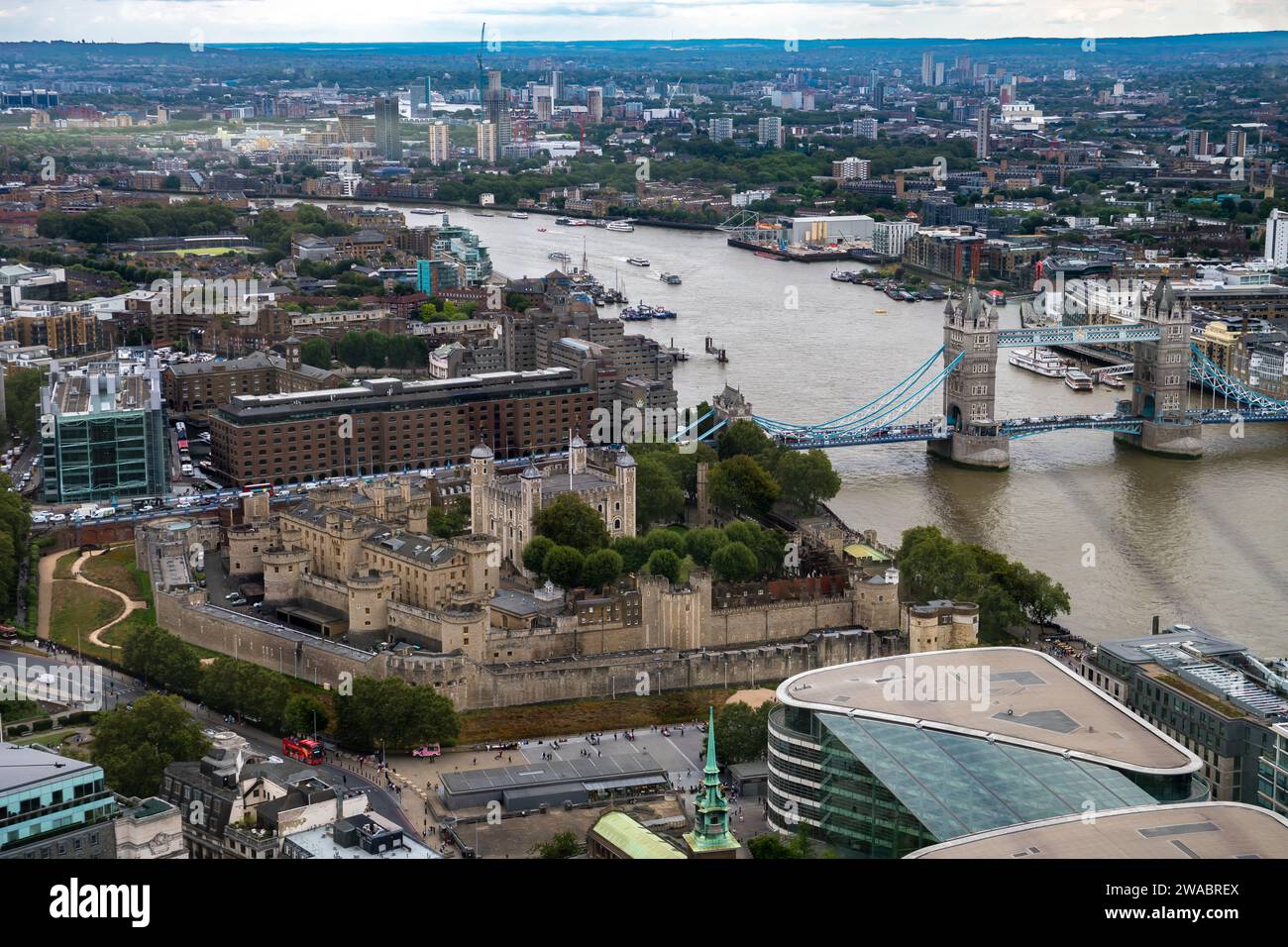Panorama View Of London From Sky Garden With River Thames, London Tower ...