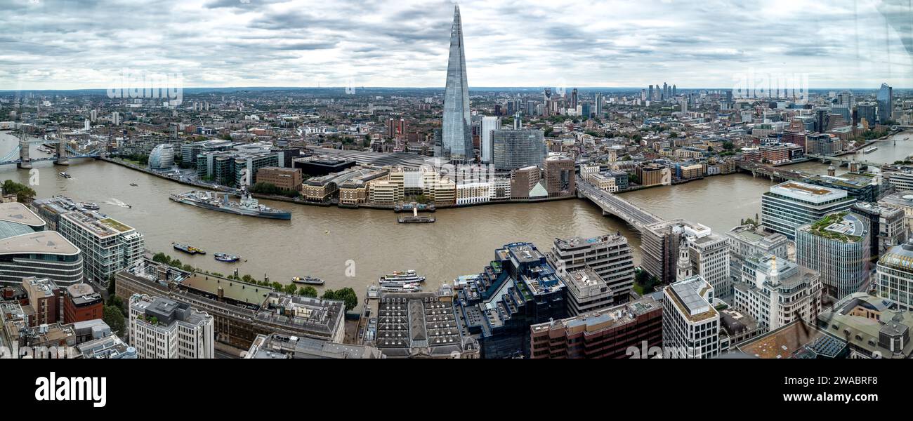 Panorama View Of London From Sky Garden With River Thames, London Tower ...