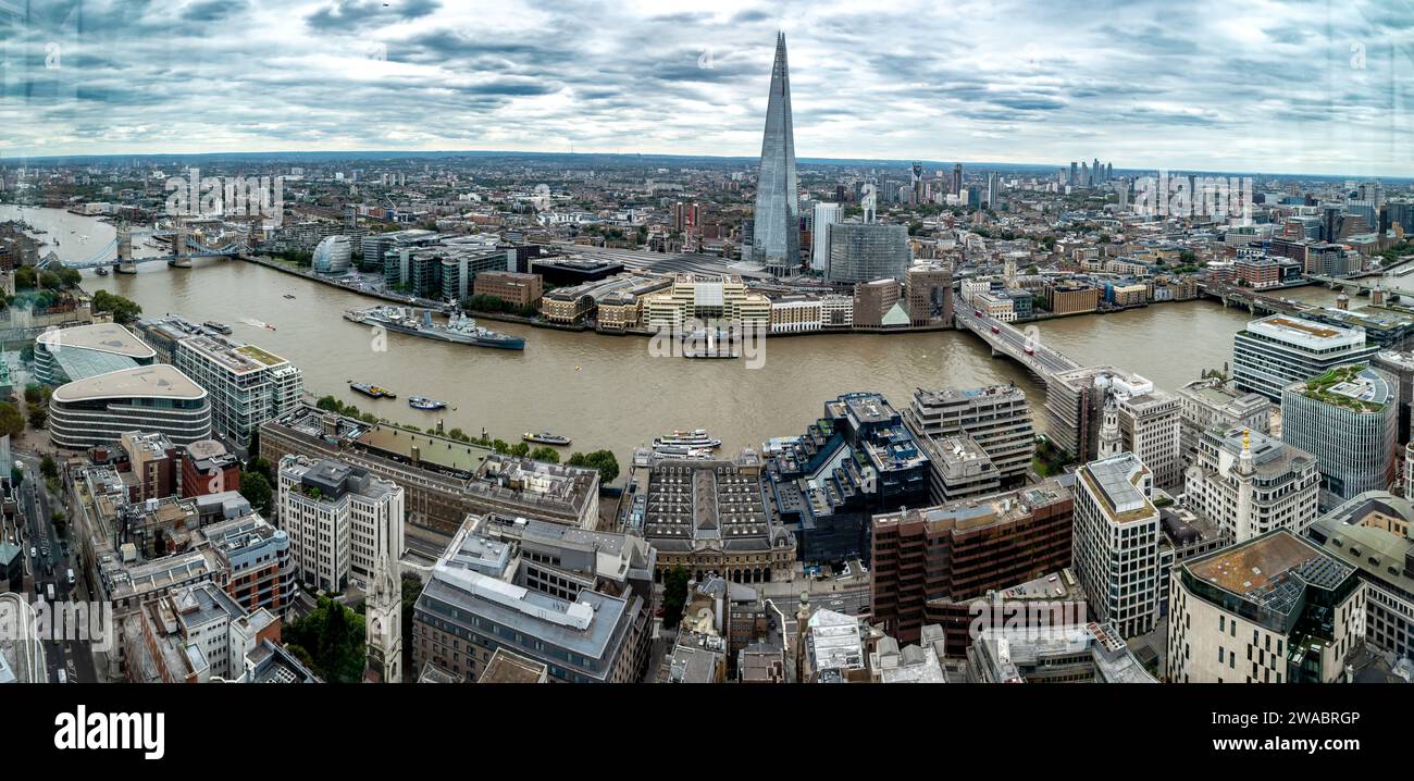 Panorama View Of London From Sky Garden With River Thames, London Tower ...