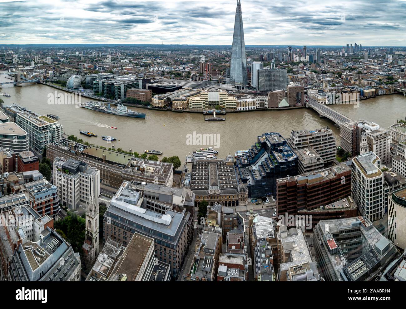 Panorama View Of London From Sky Garden With River Thames, London Tower ...