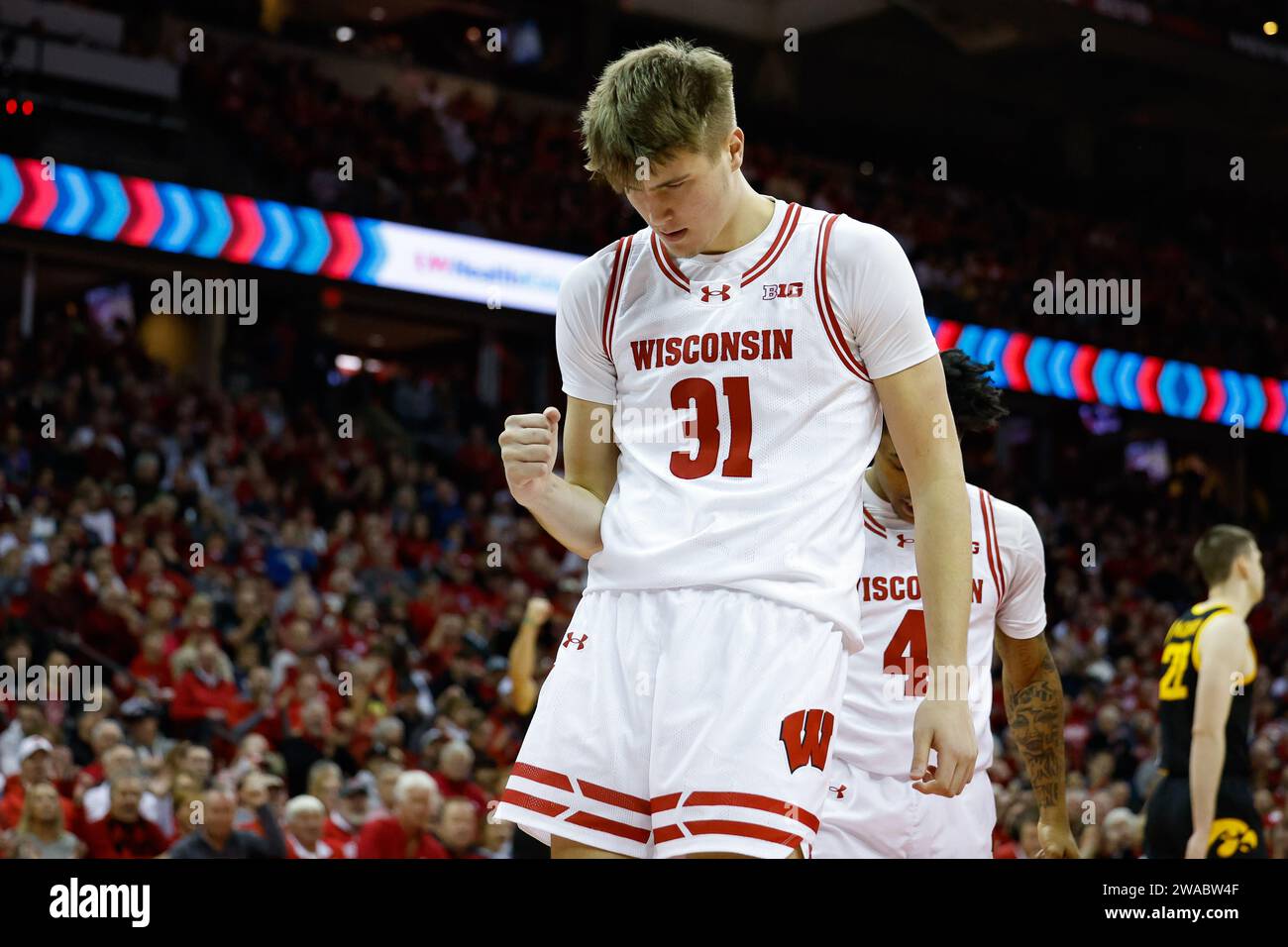 Madison, WI, USA. 2nd Jan, 2024. Wisconsin Badgers forward Nolan Winter ...