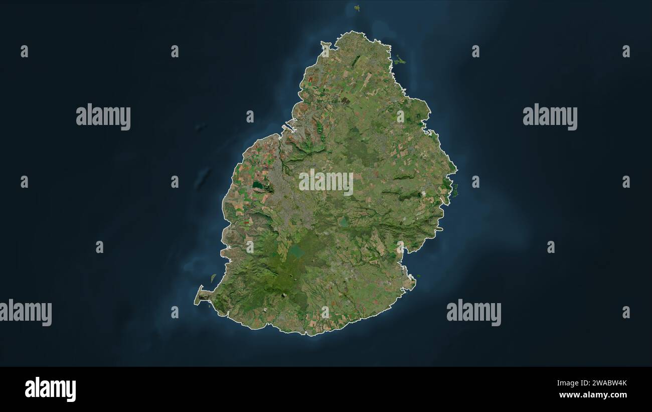 Mauritius outlined on a high resolution satellite map Stock Photo - Alamy