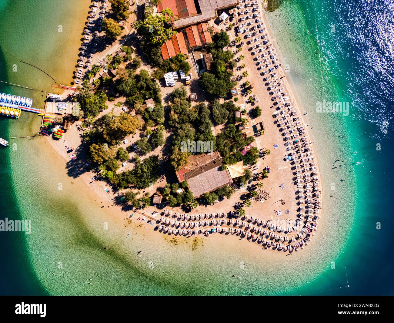 Aerial view of Oludeniz in district of Fethiye, Mugla Province, Turkey ...