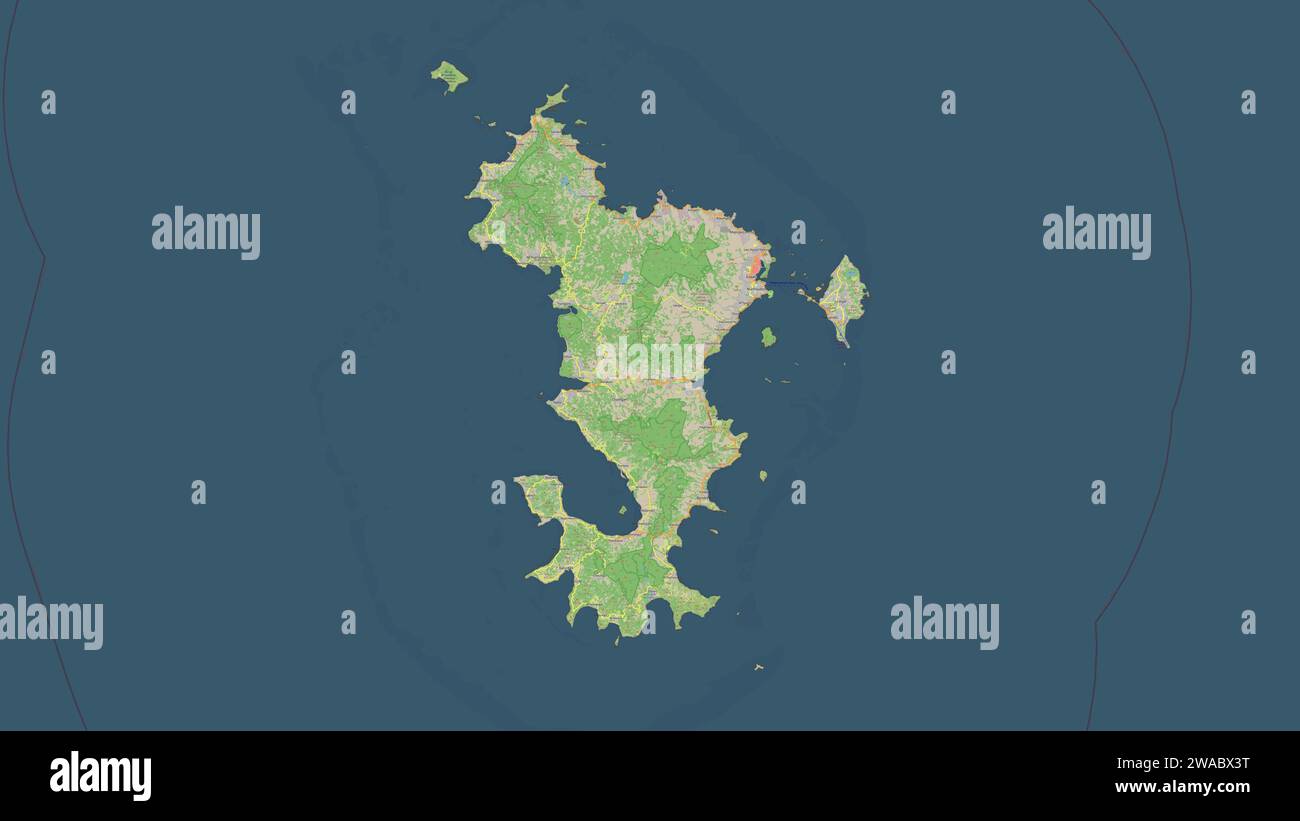 Mayotte highlighted on a topographic, OSM standard style map Stock ...