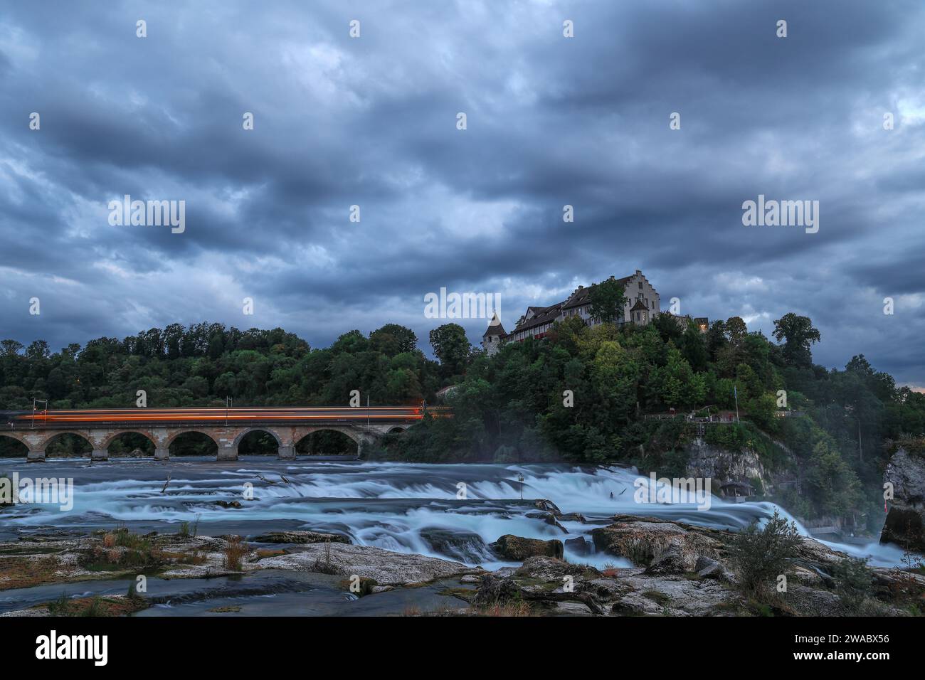 Rhine Falls - the largest waterfall in Europe, with Castle Laufen on ...