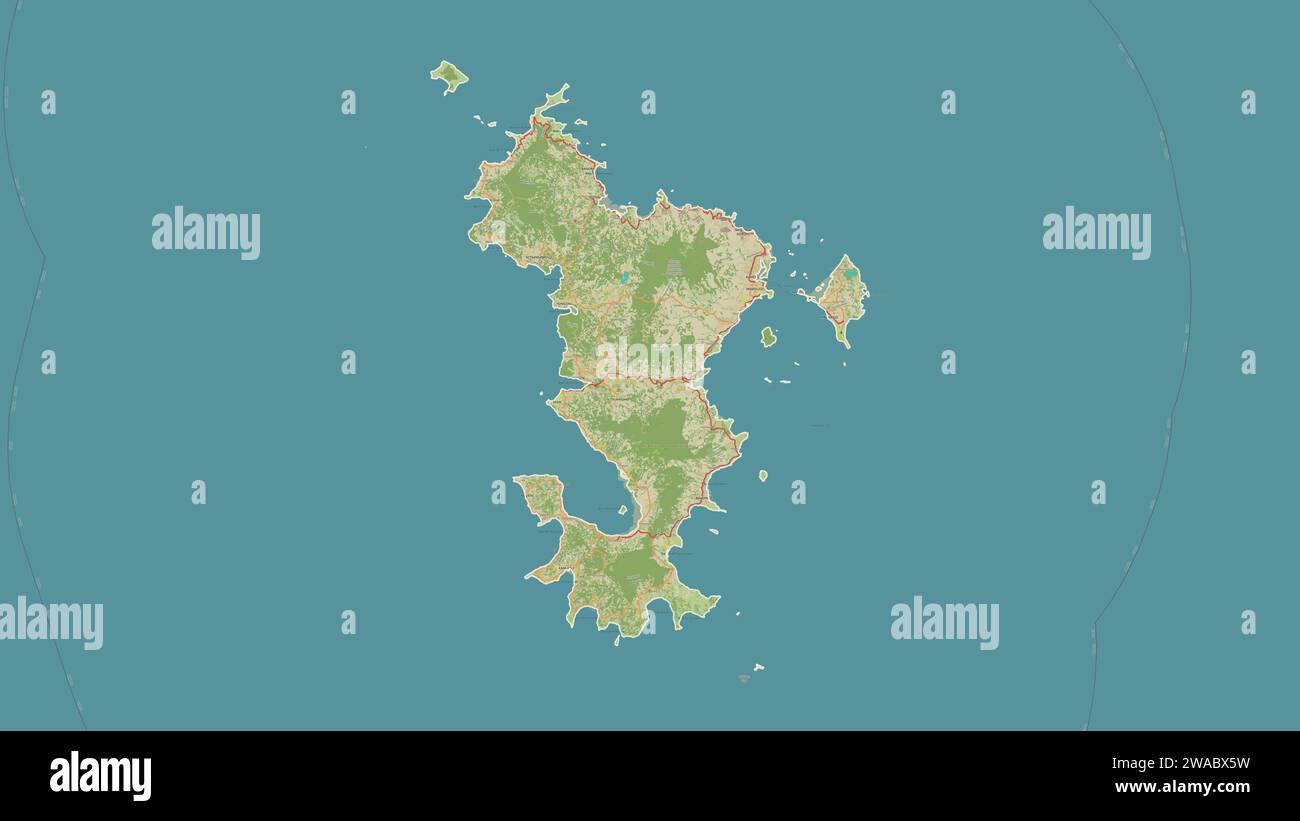 Mayotte outlined on a topographic, OSM Humanitarian style map Stock ...