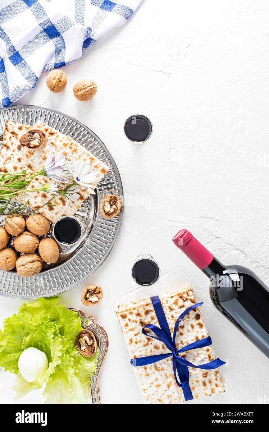 Beautiful vertical background with traditional treats on a silver tray ...