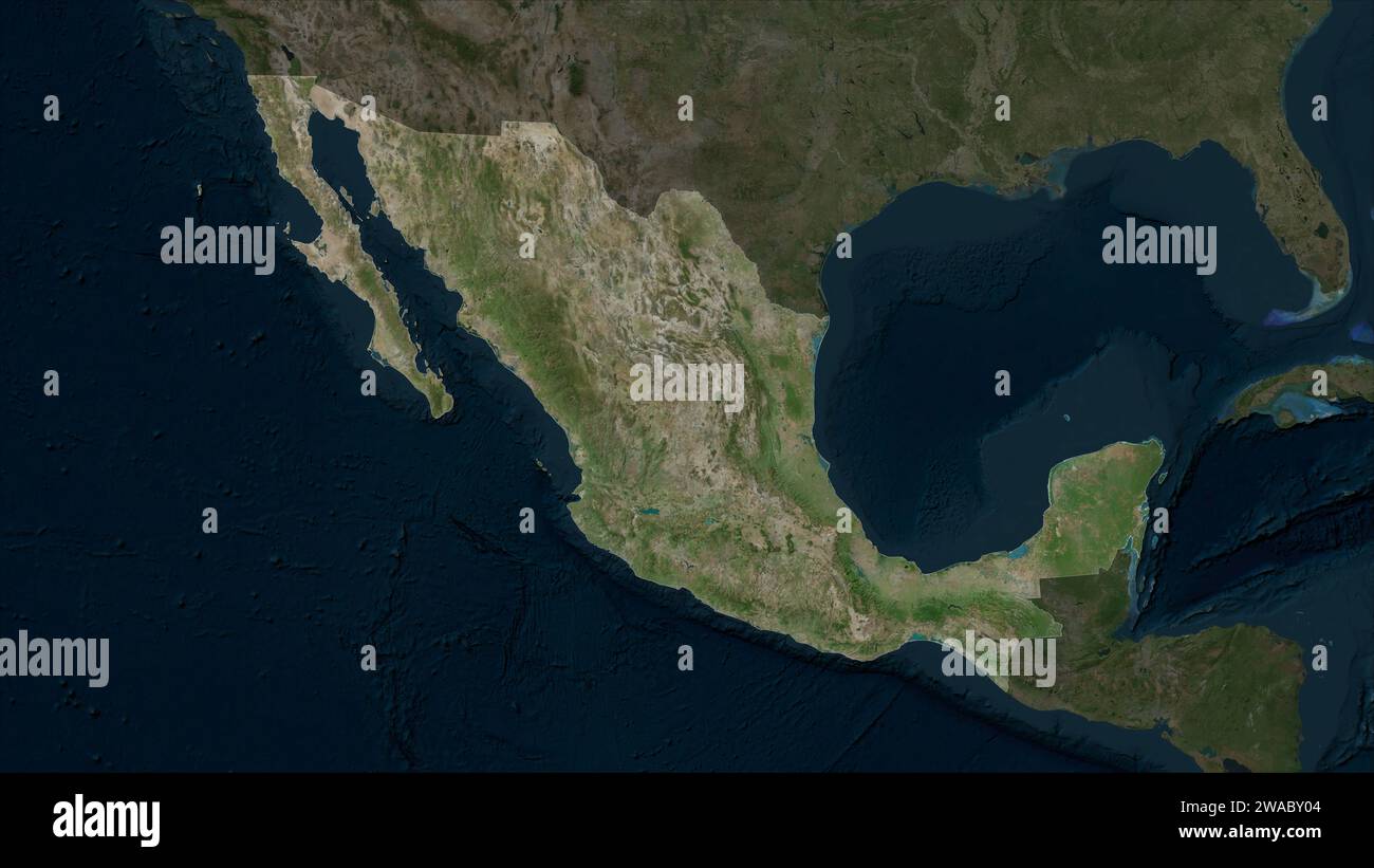Mexico highlighted on a high resolution satellite map Stock Photo - Alamy