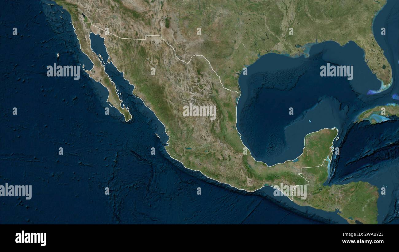 Mexico outlined on a high resolution satellite map Stock Photo - Alamy