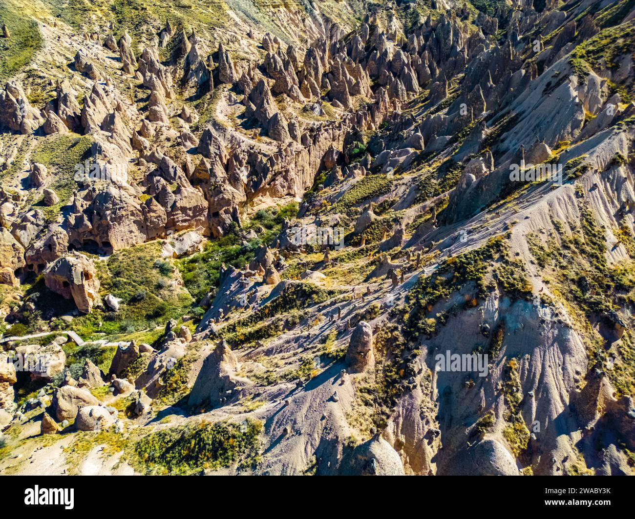 View of Zelve Valley in Cappadocia, Turkey. UNESCO World Heritage Site ...