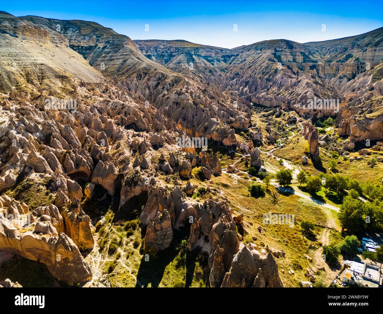 View of Zelve Valley in Cappadocia, Turkey. UNESCO World Heritage Site ...