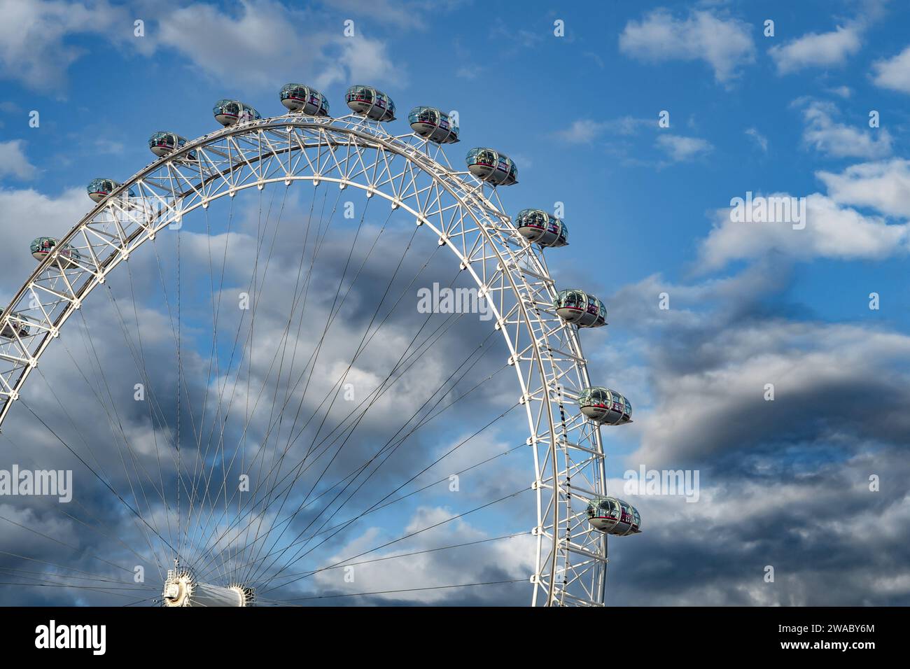 Big Rotating Wheel London Eye At The Bank Of River Thames Beneath ...