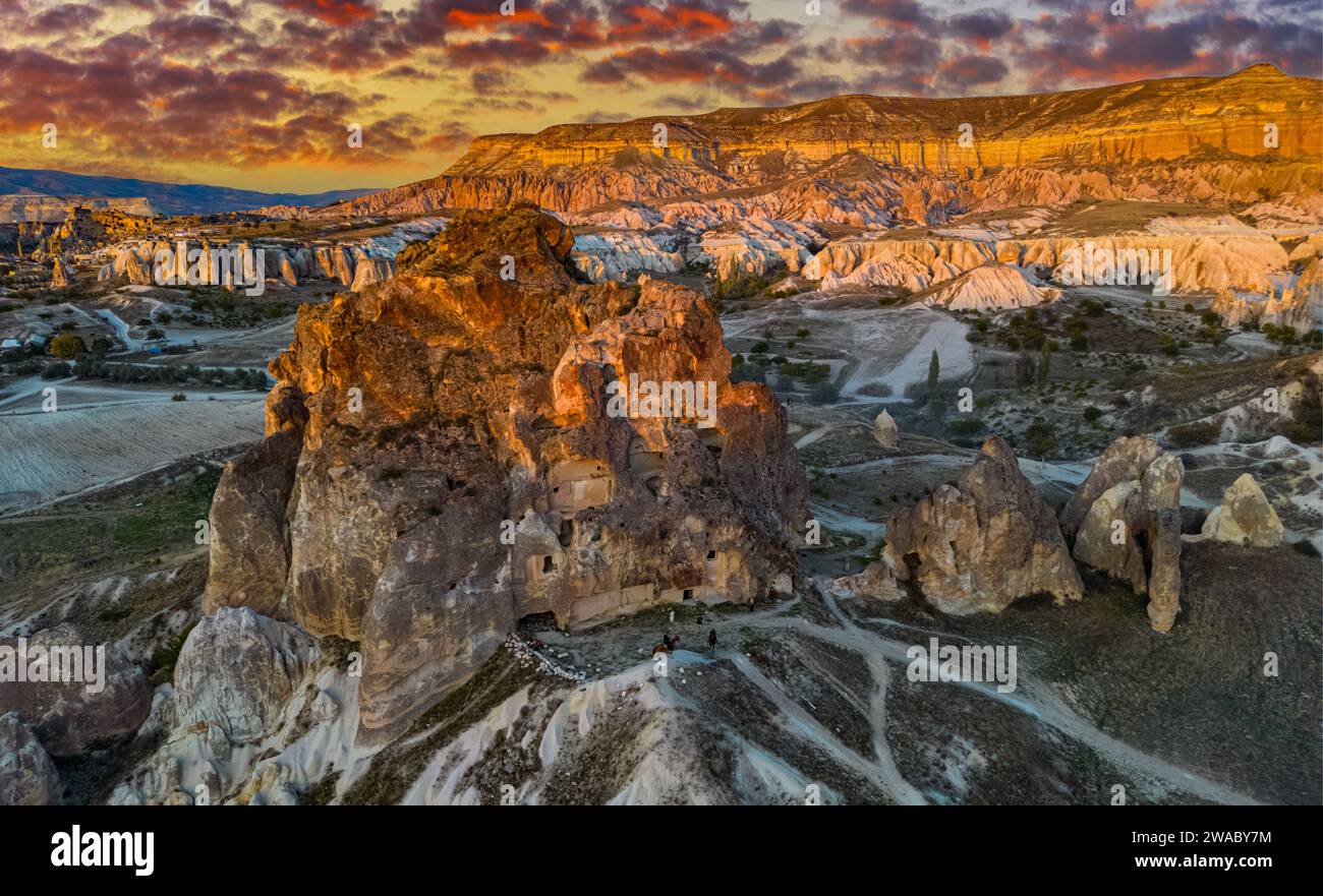 Aerial view of Goreme Historical National Park, Cappadocia, Turkey ...