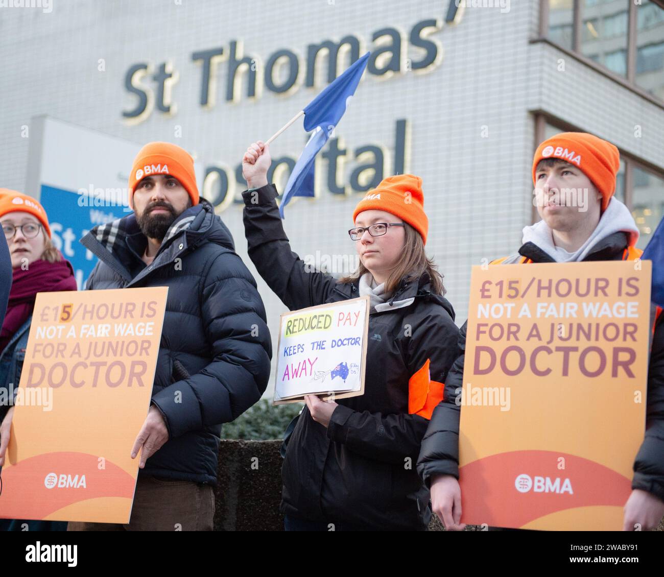 London, England, UK. 3rd Jan, 2024. Doctors gathered at the BMA ...