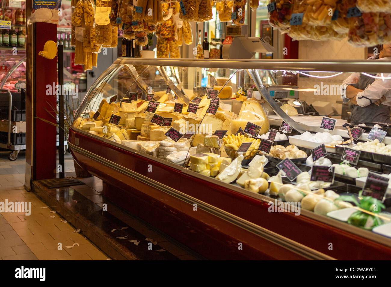 Artisanal Delights: A Cheese Stand at the Market in Turin Stock Photo ...